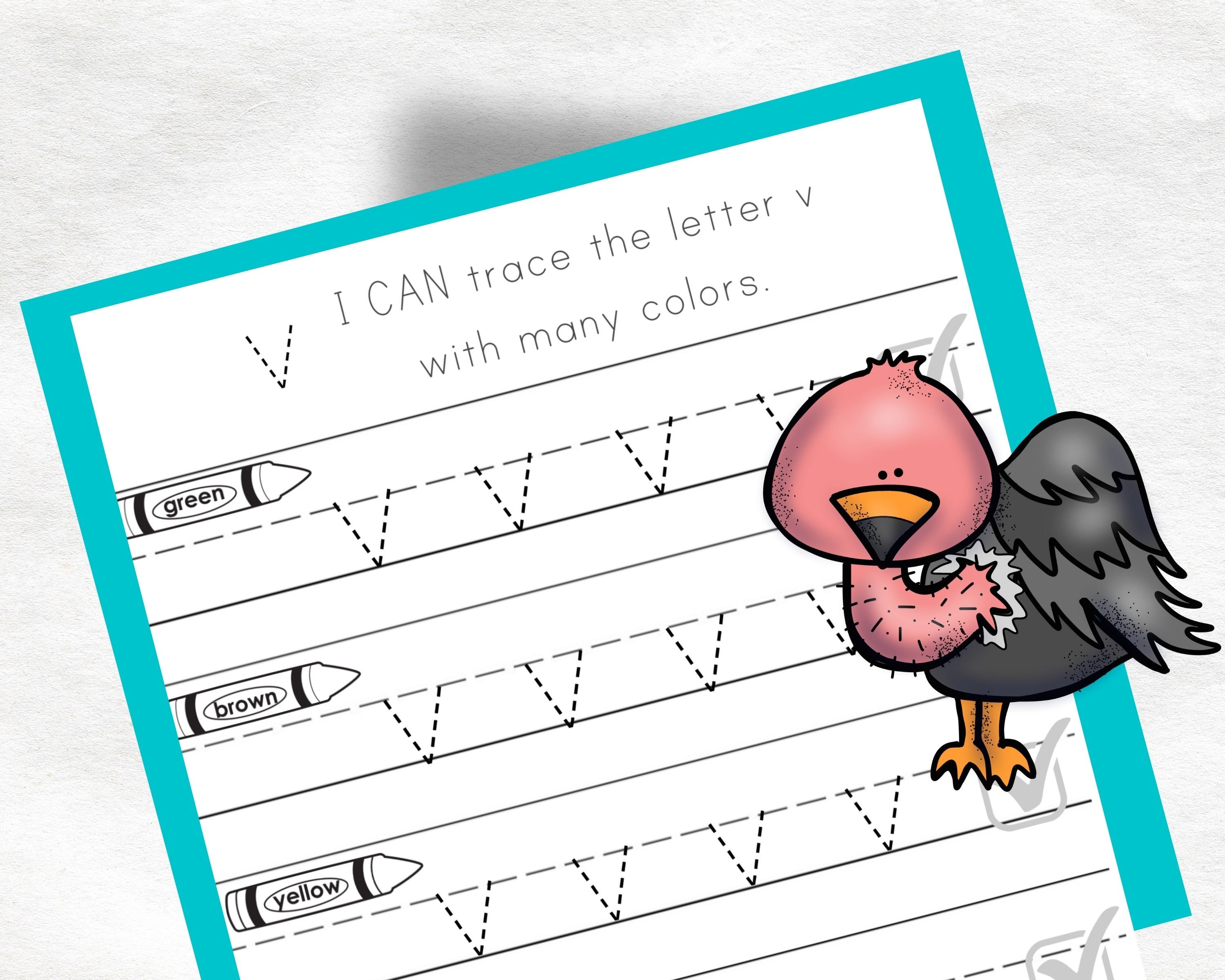 Preschool Tracing Pages, Tracing Letter V Worksheets, Tracing Lowercase ...