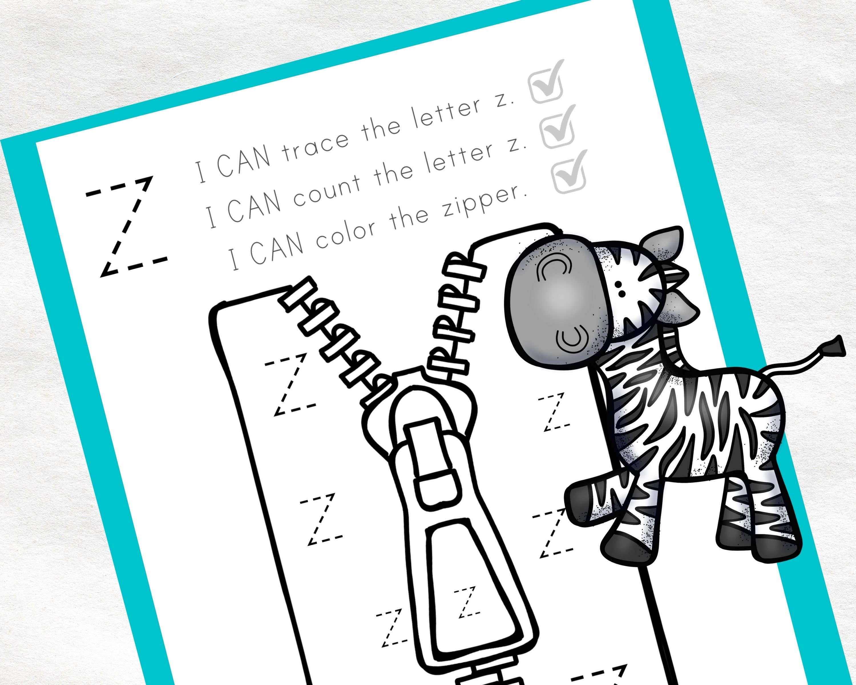 Preschool Tracing Pages, Tracing Letter Z Worksheets, Tracing Lowercase ...