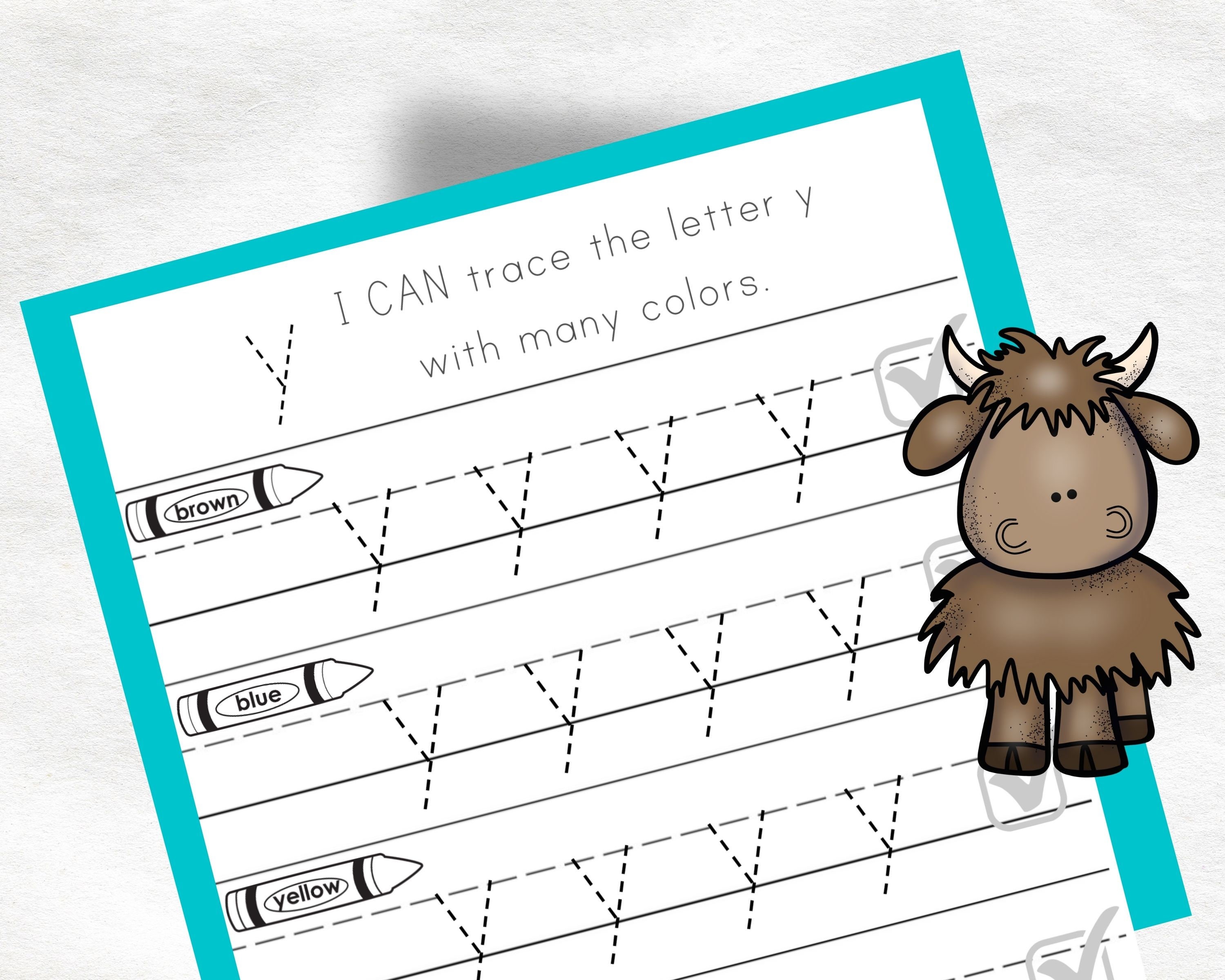 Preschool Tracing Pages Tracing Letter Y Worksheets Tracing - Etsy