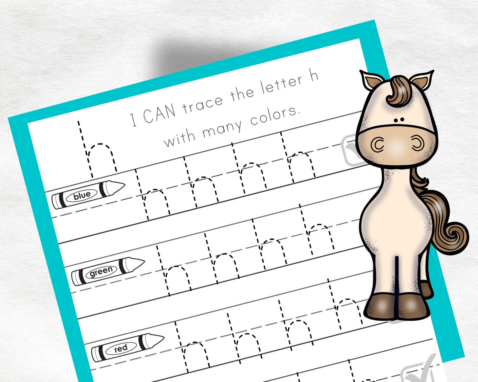 Tracing Letter H Worksheets Kindergarten Handwriting - Etsy
