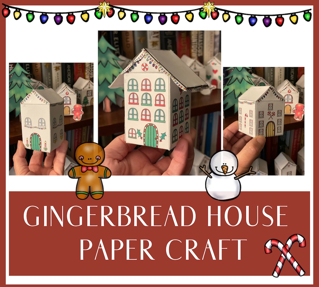 Gingerbread House Paper Craft, Printable Advent Calendar, Gingerbread ...