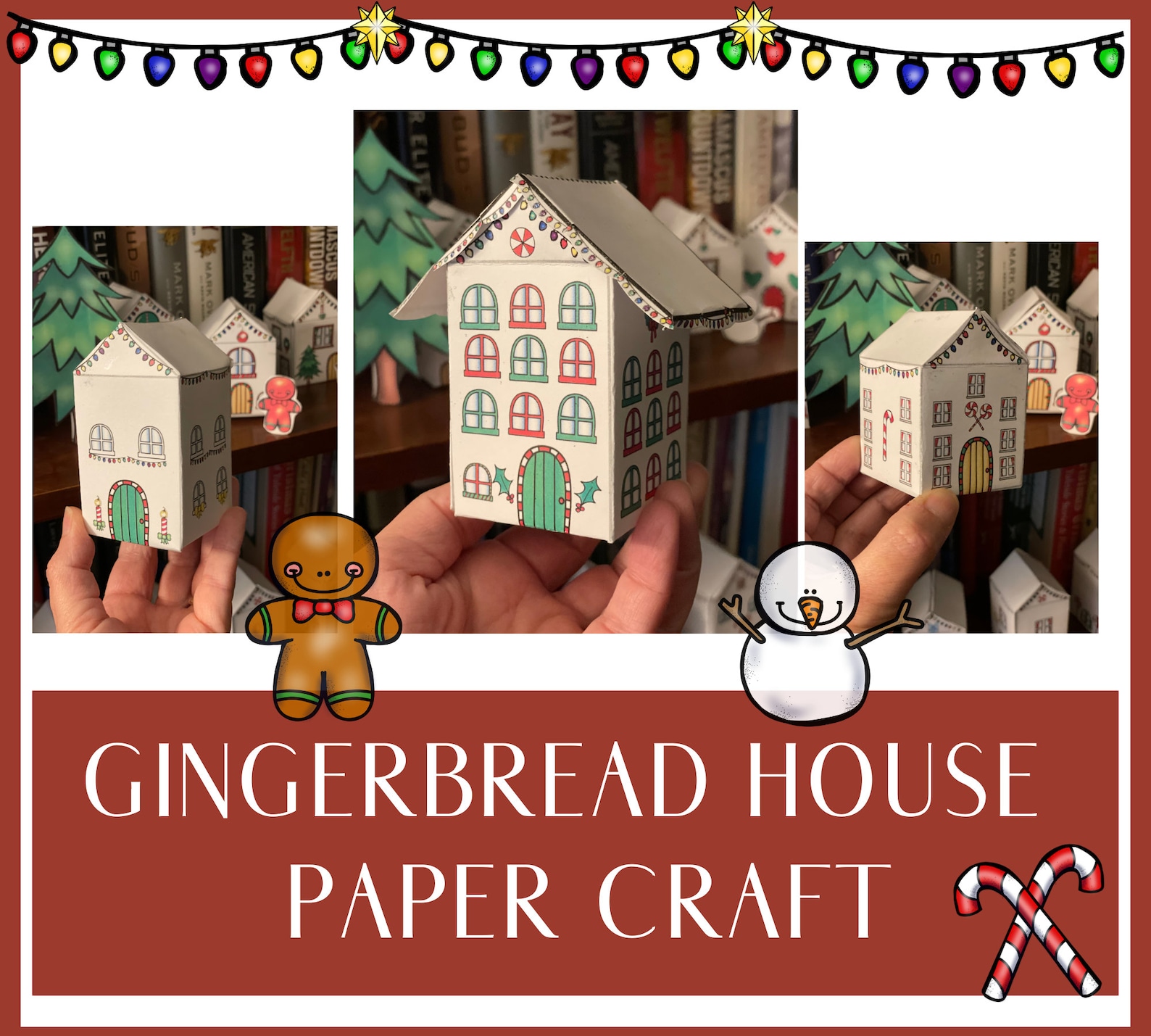 Gingerbread House Paper Craft, Printable Advent Calendar, Gingerbread ...