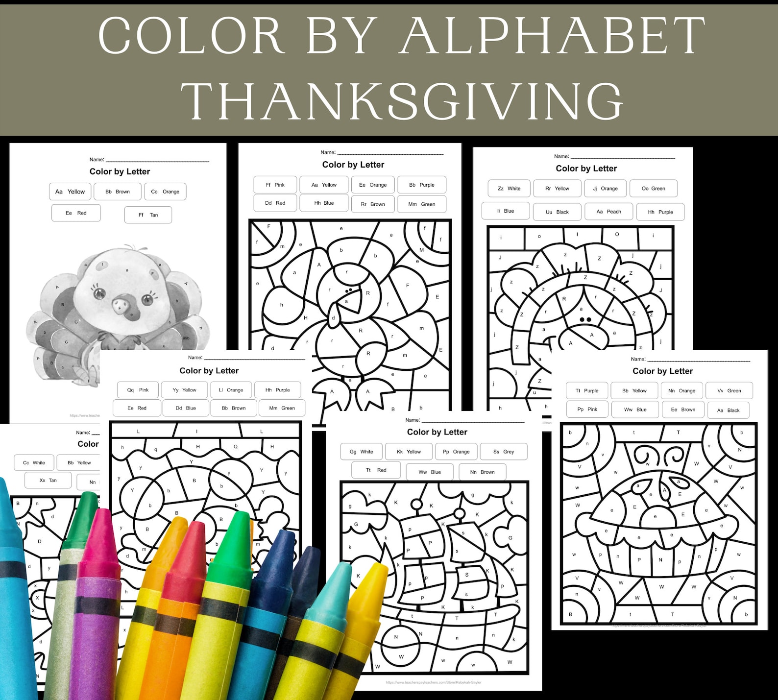 Thanksgiving Color by Alphabet, Color by ABC, Thanksgiving Fun ...