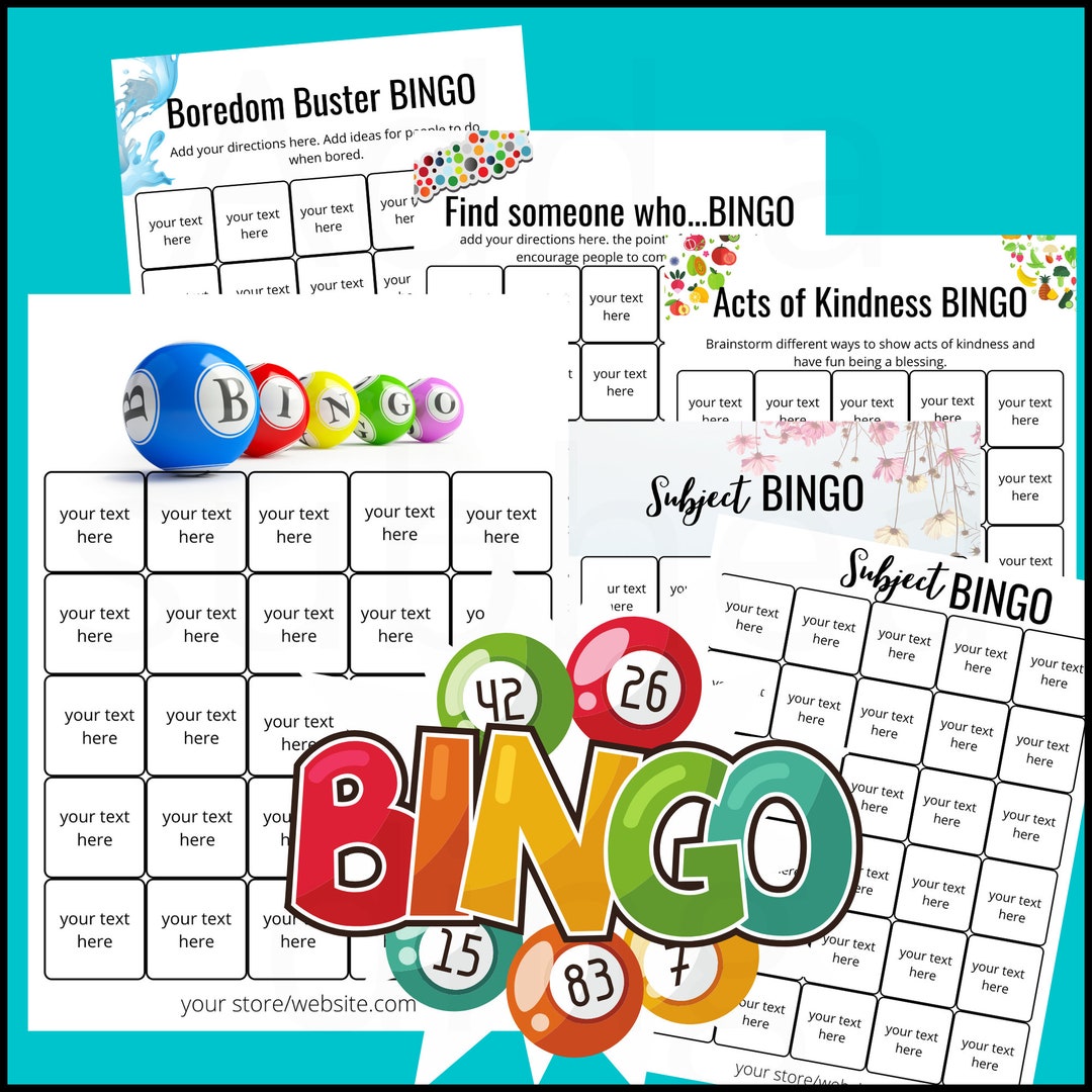 Templates for Teachers: Bingo Game Templates How to Create a Worksheet ...