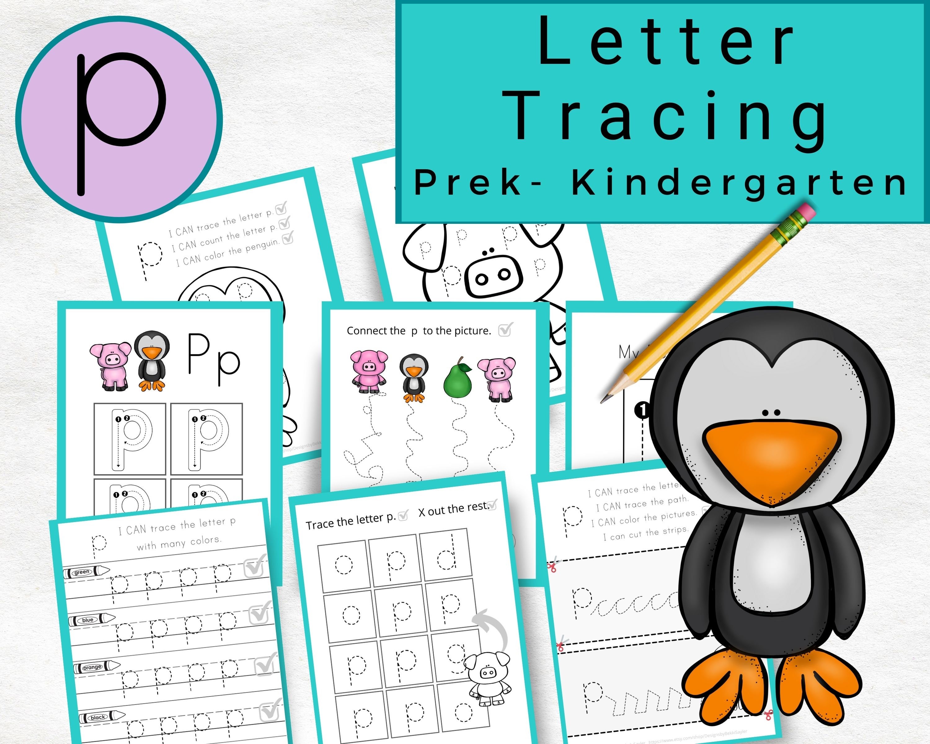 Tracing Letter P Worksheets, Tracing Lowercase Letters, Kindergarten ...