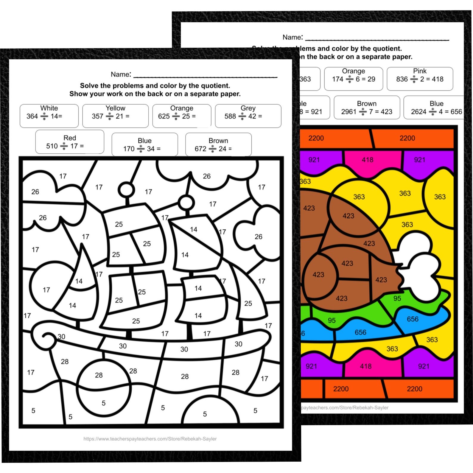 Thanksgiving Color by Division, Color by Number, Thanksgiving Math ...