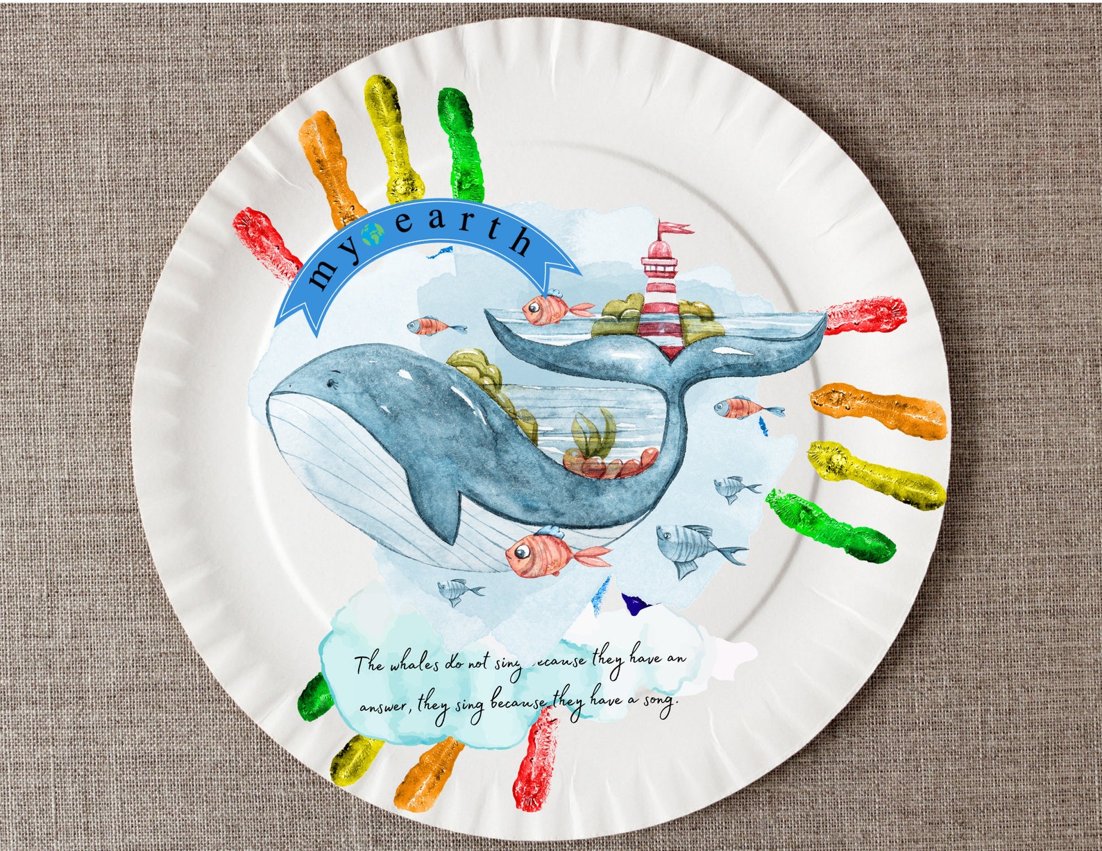 Preschool Whale Craft, Earth Day Craft for Kids, Paper Plate Craft ...