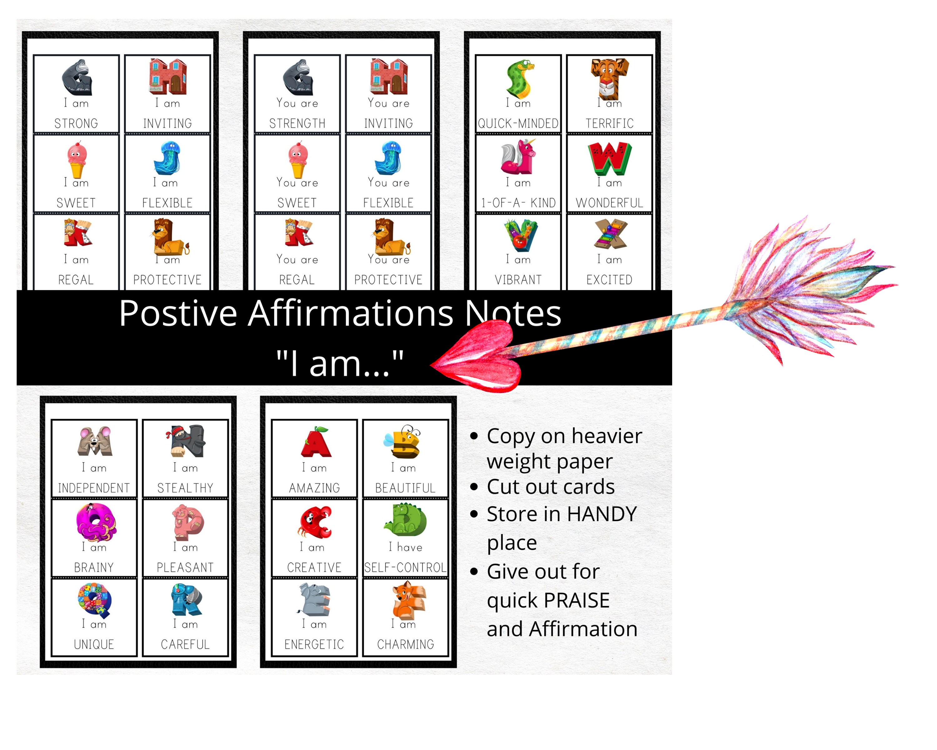 Positive Affirmation Cards for Teachers, Positive Affirmations for ...