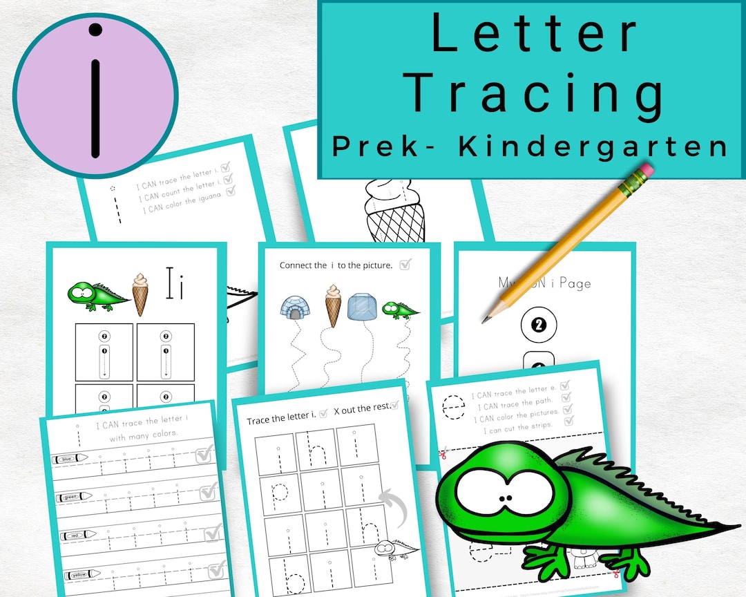 Alphabet Tracing Printables, Tracing Letter I Worksheets, Kindergarten ...