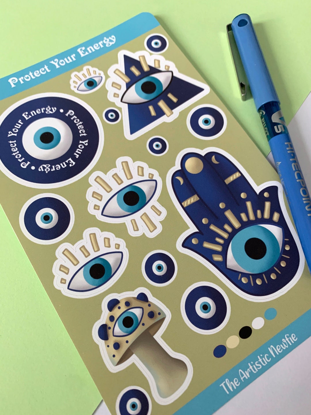 Evil Eye Sticker Sheet, Planner Stickers, Journal Stickers, Matte - Etsy