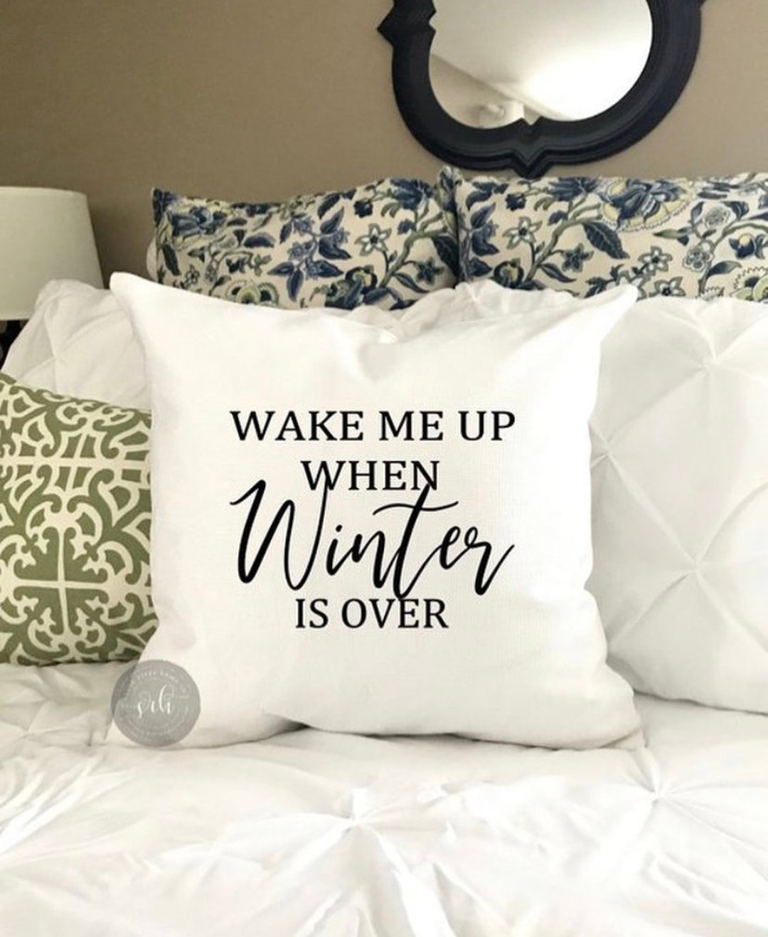 Wake Me When Winter is Over Throw Pillow Cover Winter Decor - Etsy