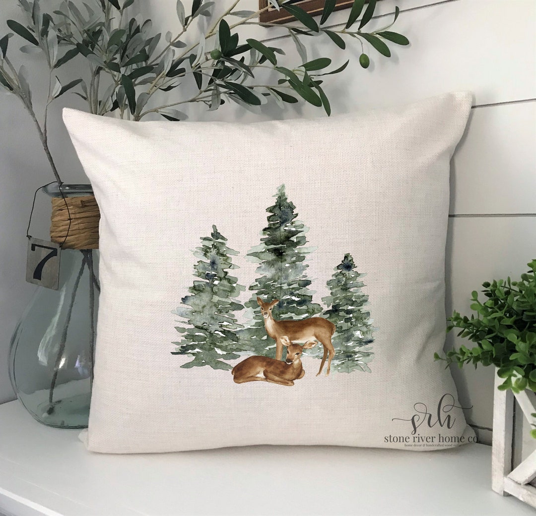 Winter Trees Pillow Cover | Cozy Winter Decor | Farmhouse Decor ...