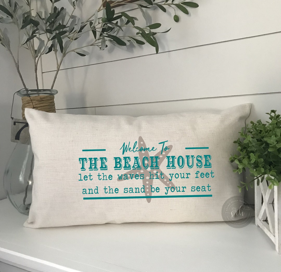 Welcome to the Beach House Pillow Cover | Beach Themed Decor | Summer ...