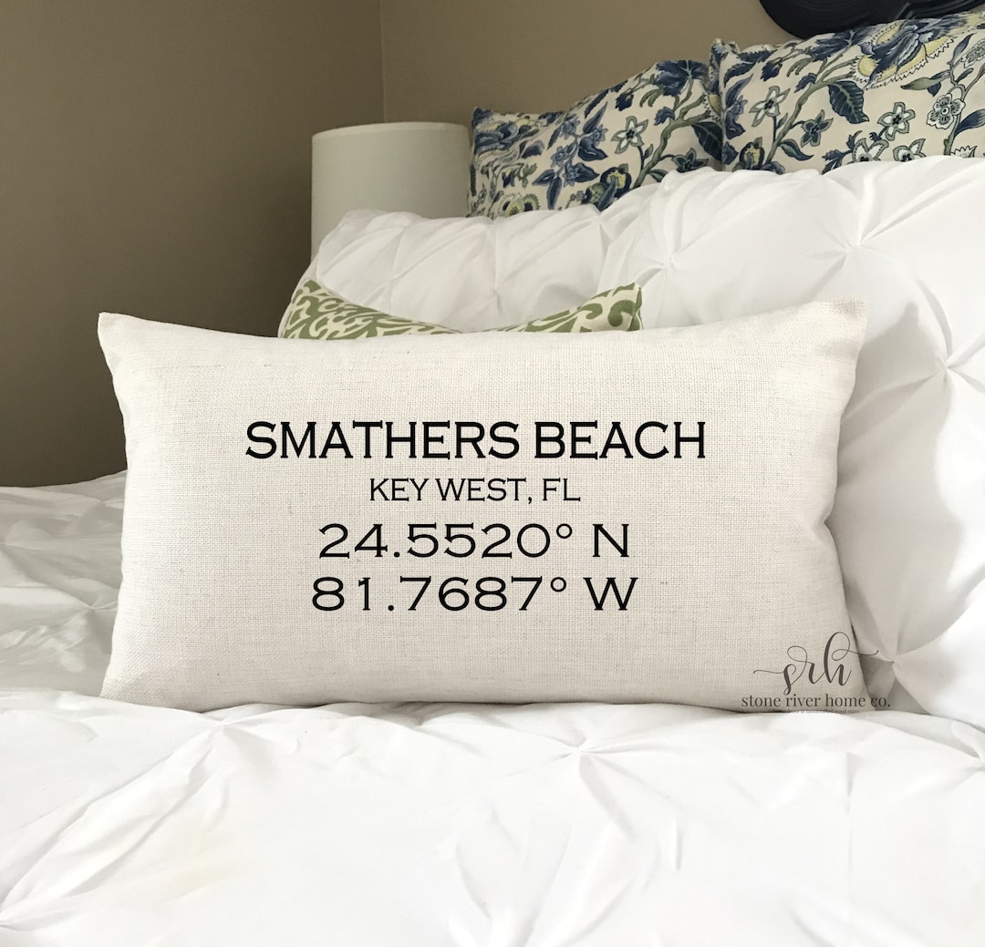 Custom Coordinates Pillow Cover | Farmhouse Anniversary Gift - Etsy