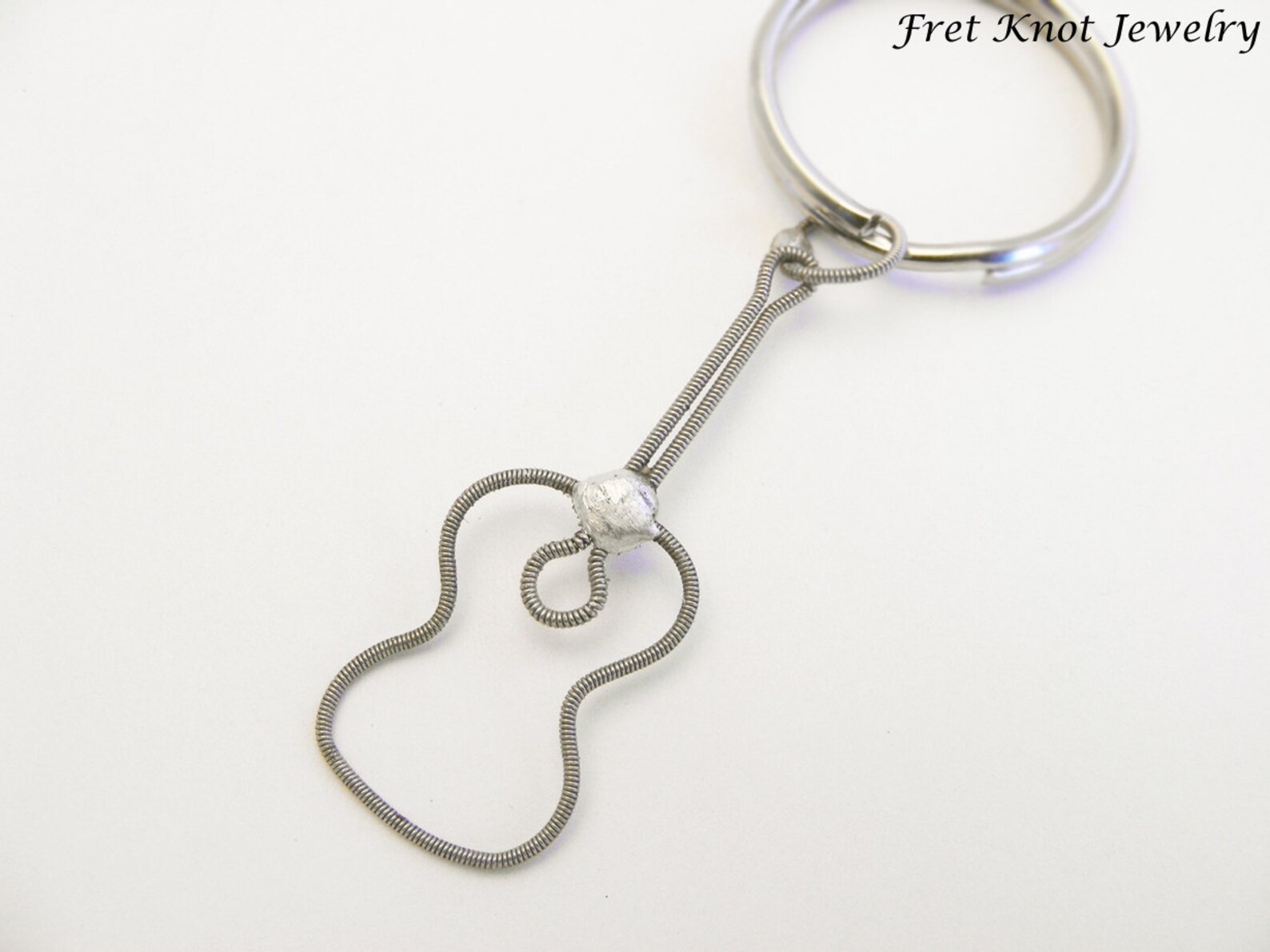 Guitar String Keychain Acoustic Guitar Recycled Musician | Etsy