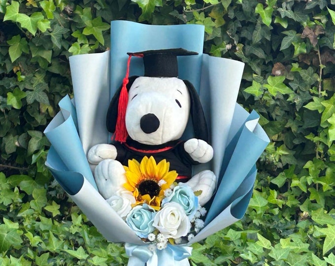 Snoopy Graduation Bouquet. Graduation Gift. Blue Bouquet - Etsy