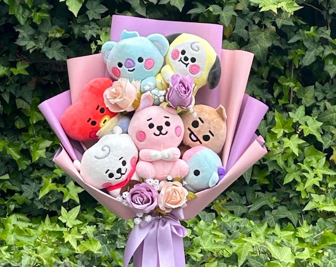 Plushies Bouquet. Kpop Boy Band Bouquet. Lavender Bouquet. Birthday ...