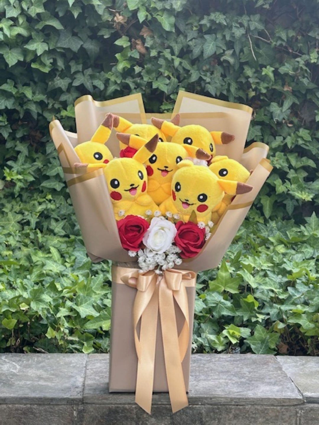 Pikachu Bouquet. Light Brown Bouquet. Birthday Gift. Graduation Day Gift - Etsy