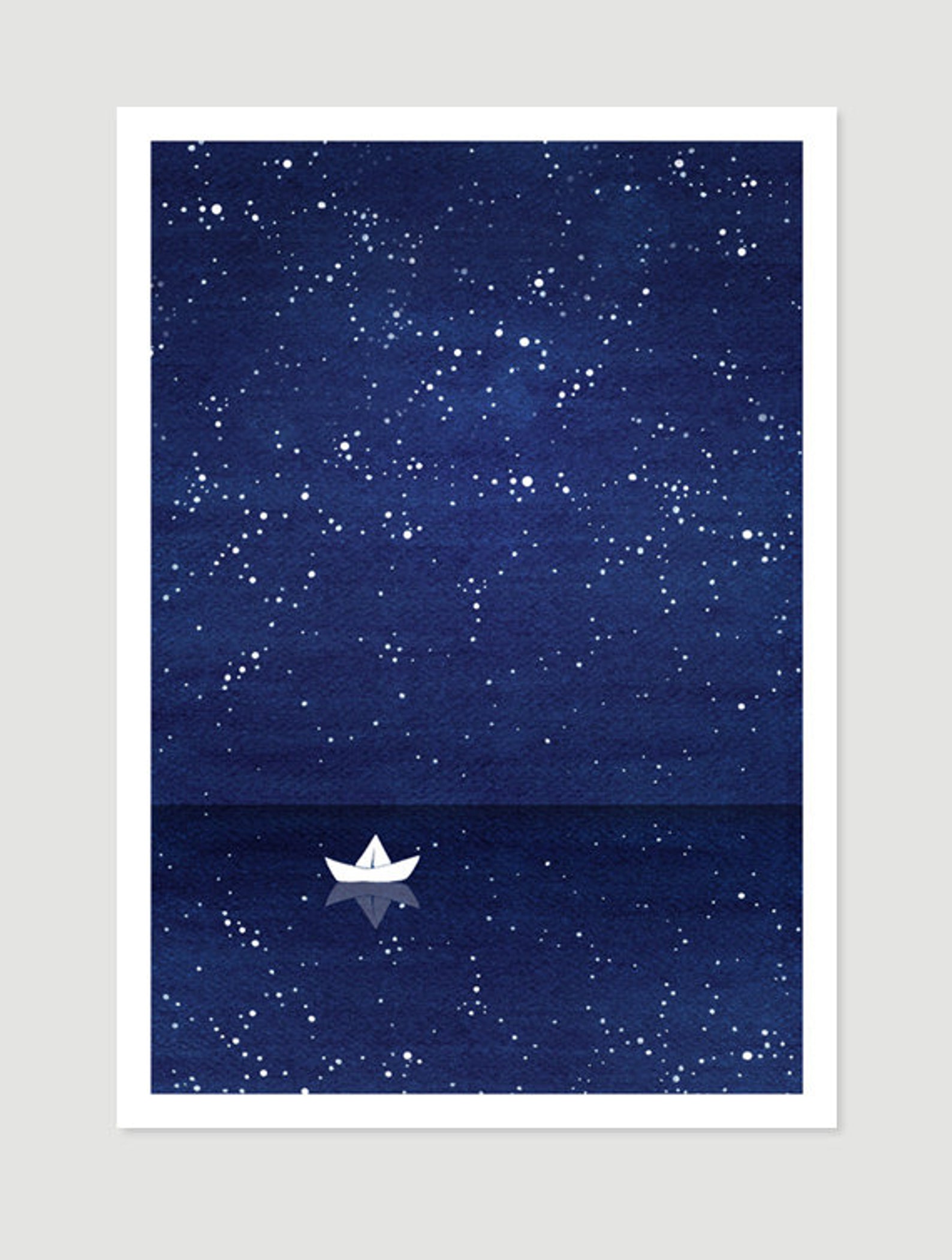 Zen Sailboat Watercolor Print, Nautical Wall Decor, Blue Watercolor ...