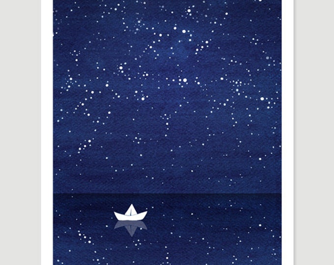 Zen Sailboat Watercolor Print Nautical Wall Decor Blue - Etsy