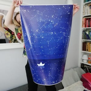 Zen Sailboat Watercolor Print, Starry Night Ocean Wall Art (digital ...