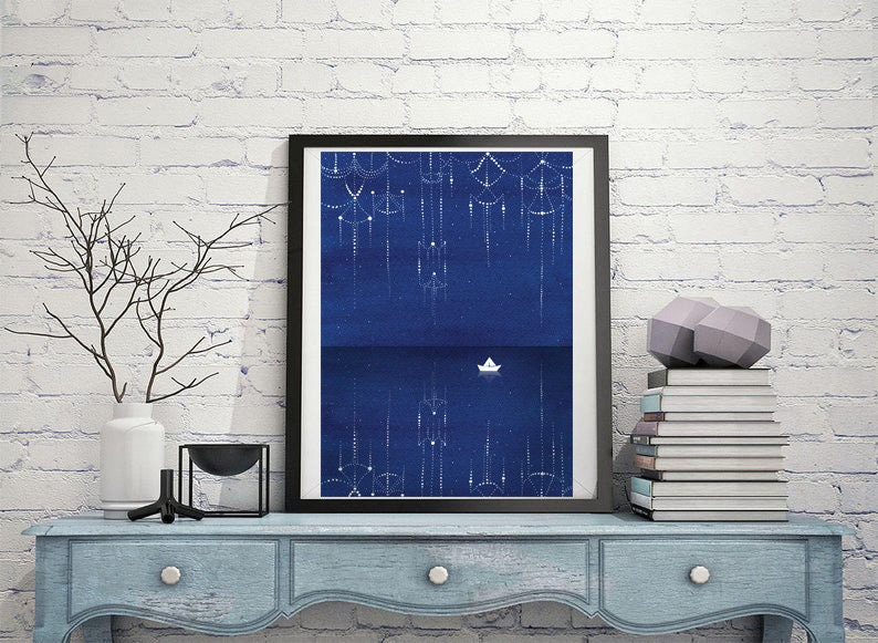Star Reflection Watercolor Print - Etsy