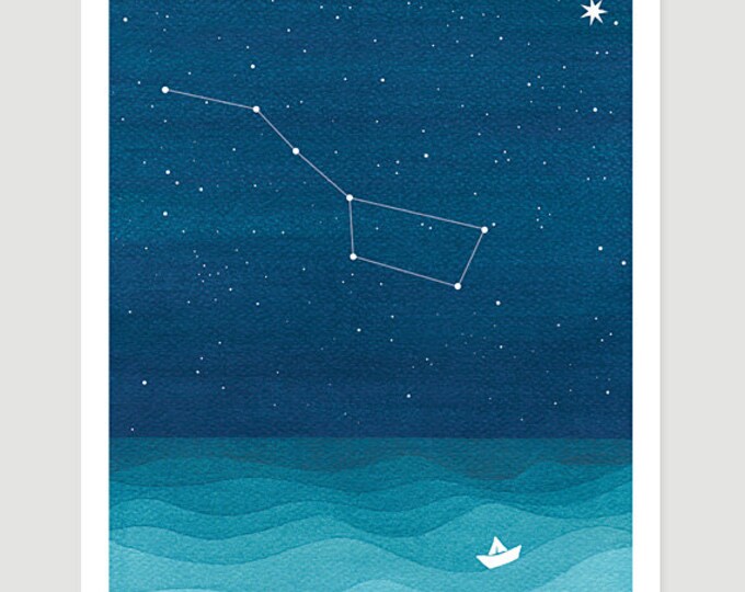 Print Big Dipper Pole Star Constellation Giclee Print Alaska Flag ...
