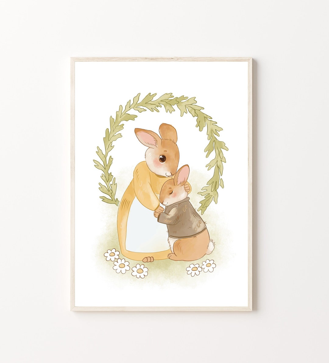Bunny Printable Nursery Art, Rabbit Wall Art, Baby Room Decor, Baby ...