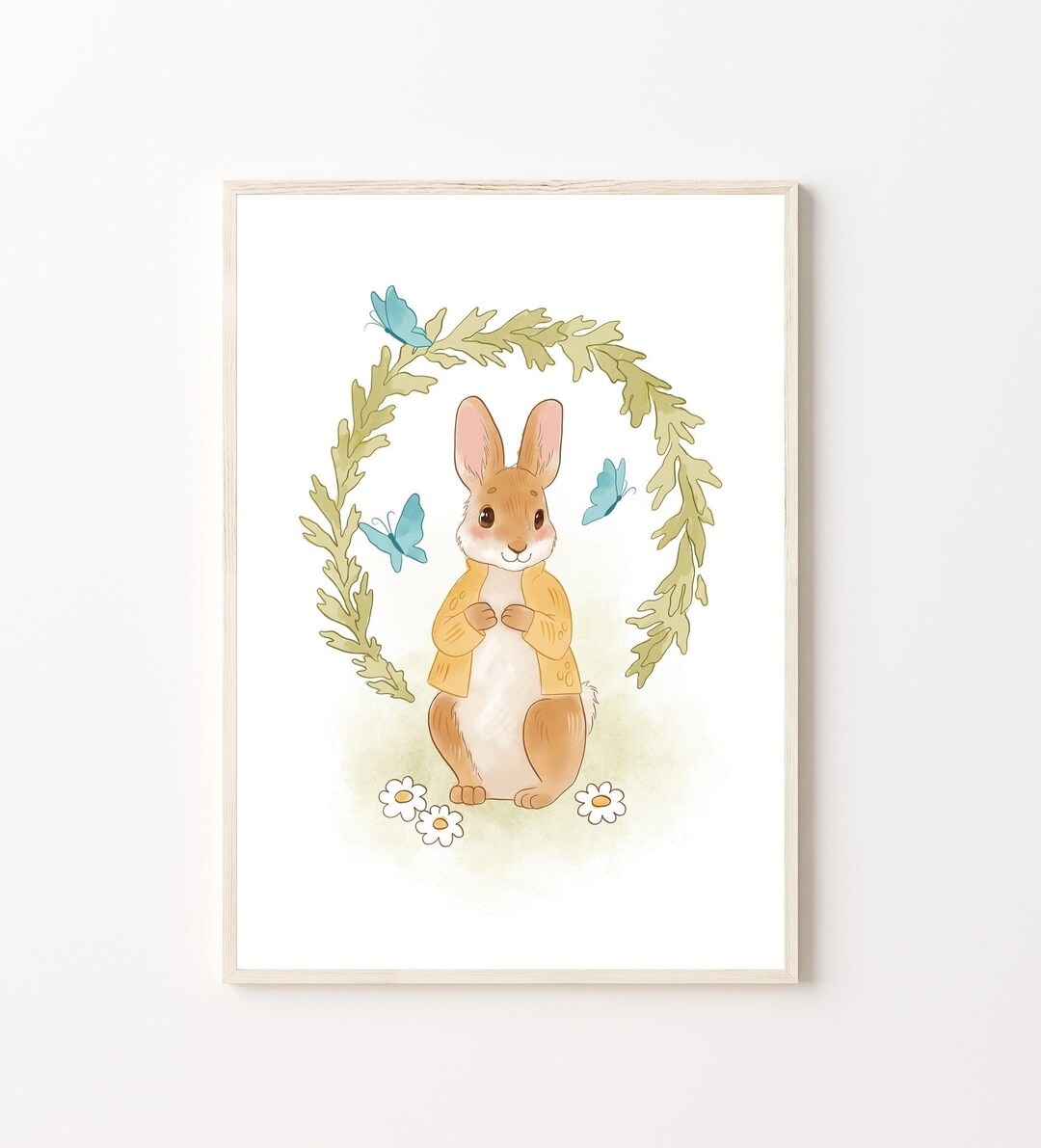 Bunny Printable Nursery Art, Rabbit Wall Art, Baby Room Decor, Baby ...