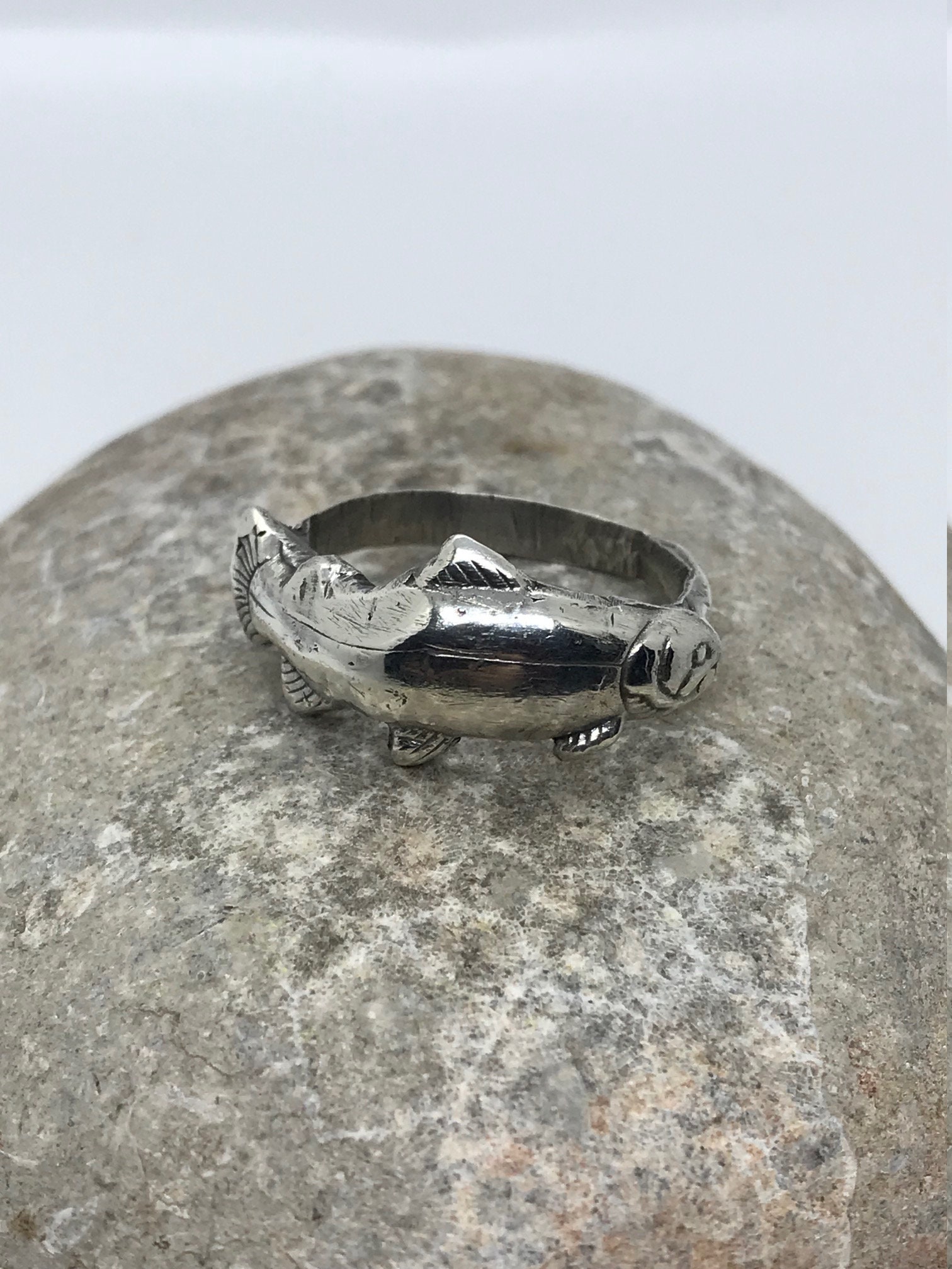 Trout Ring Men's Wedding Ring Fish Ring Sterling Silver - Etsy
