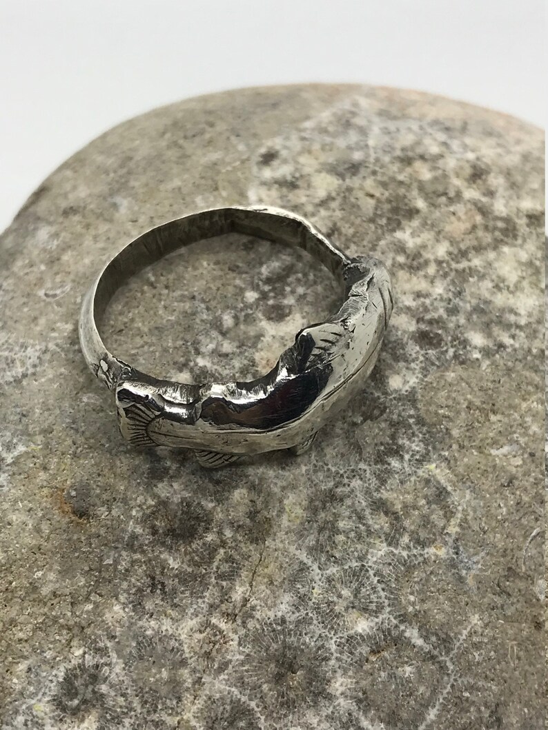 Trout Ring Men's Wedding Ring Fish Ring Sterling Silver - Etsy