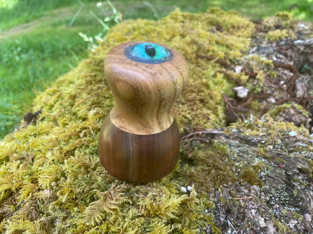 Oak and Walnut Print Baren With Cat's Eye Set in Lapis - Etsy