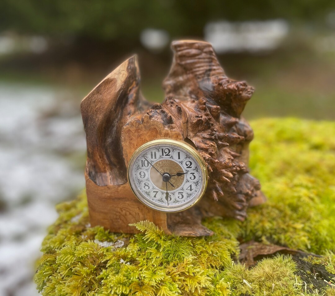 Maple Burl Desk Clock - Etsy
