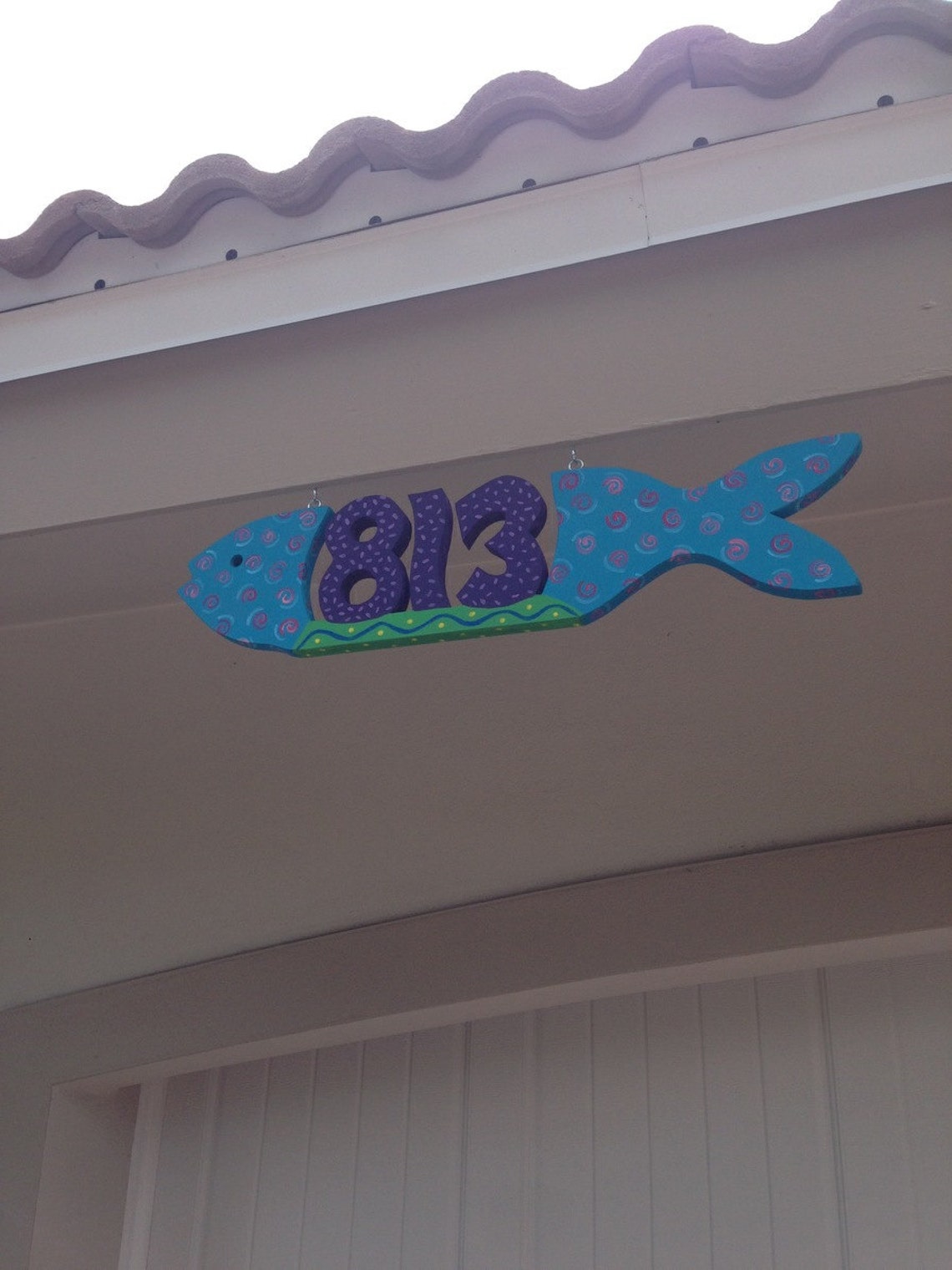 Custom Colorful Wooden Fish House Numbers Hand Cut - Etsy