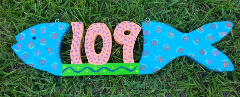Custom Colorful Wooden Fish House Numbers Hand Cut - Etsy