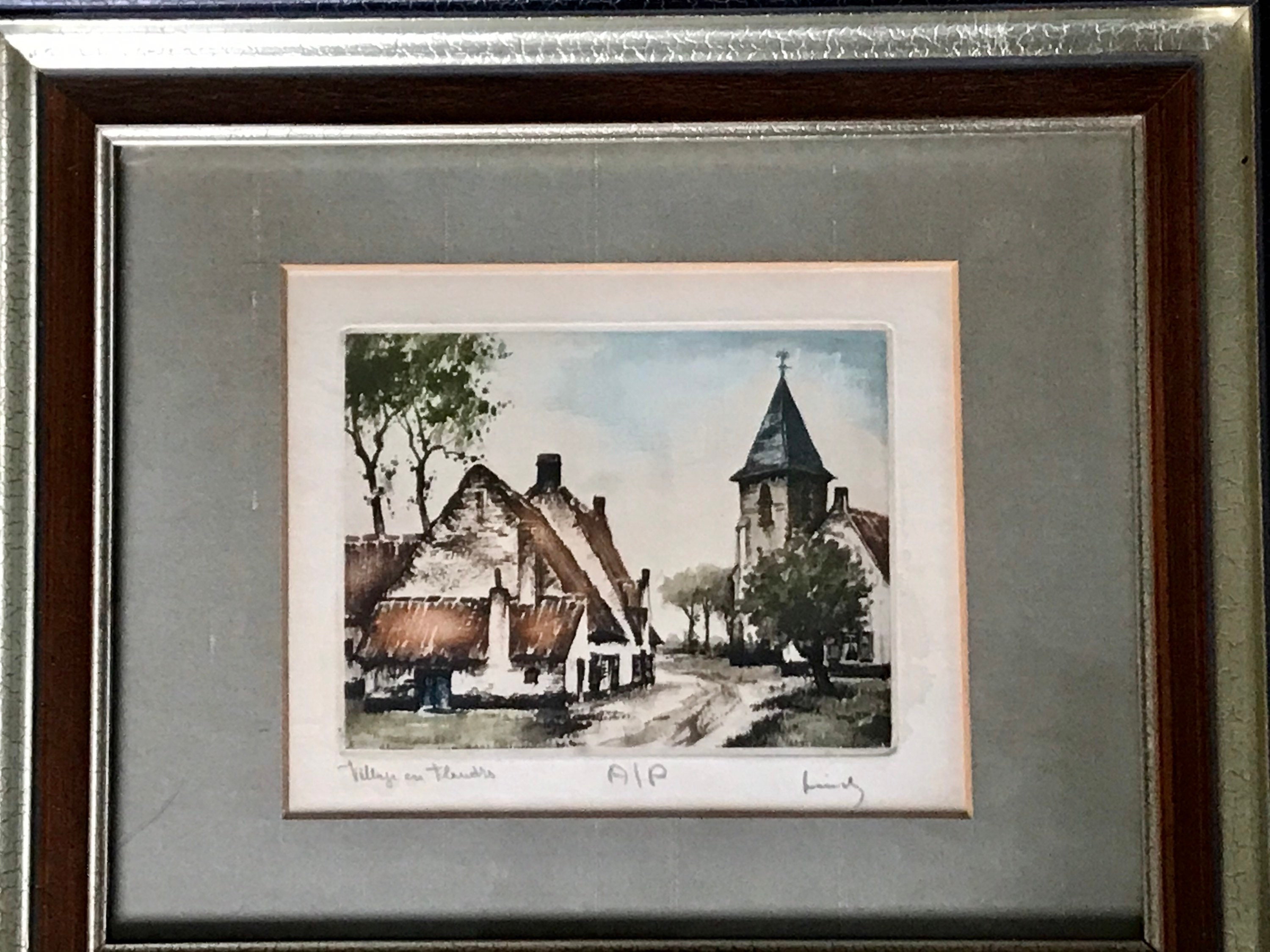 Artist Proof Signed Etching village En Flandres by Roger Hebbelinck - Etsy