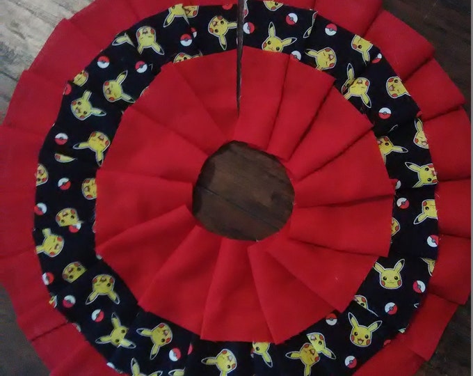 Pokemon / Pikachu Themed Ruffled MINI Christmas Tree Skirt 13 - Etsy