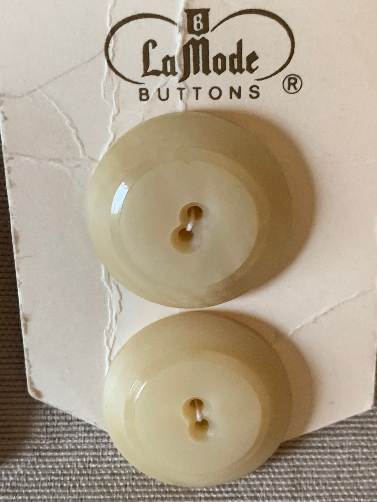 Vintage Buttons Large Lamode Ivory - Etsy