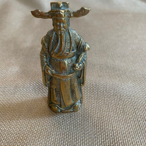 Brass Chinese Holy Man Figural Vintage - Etsy