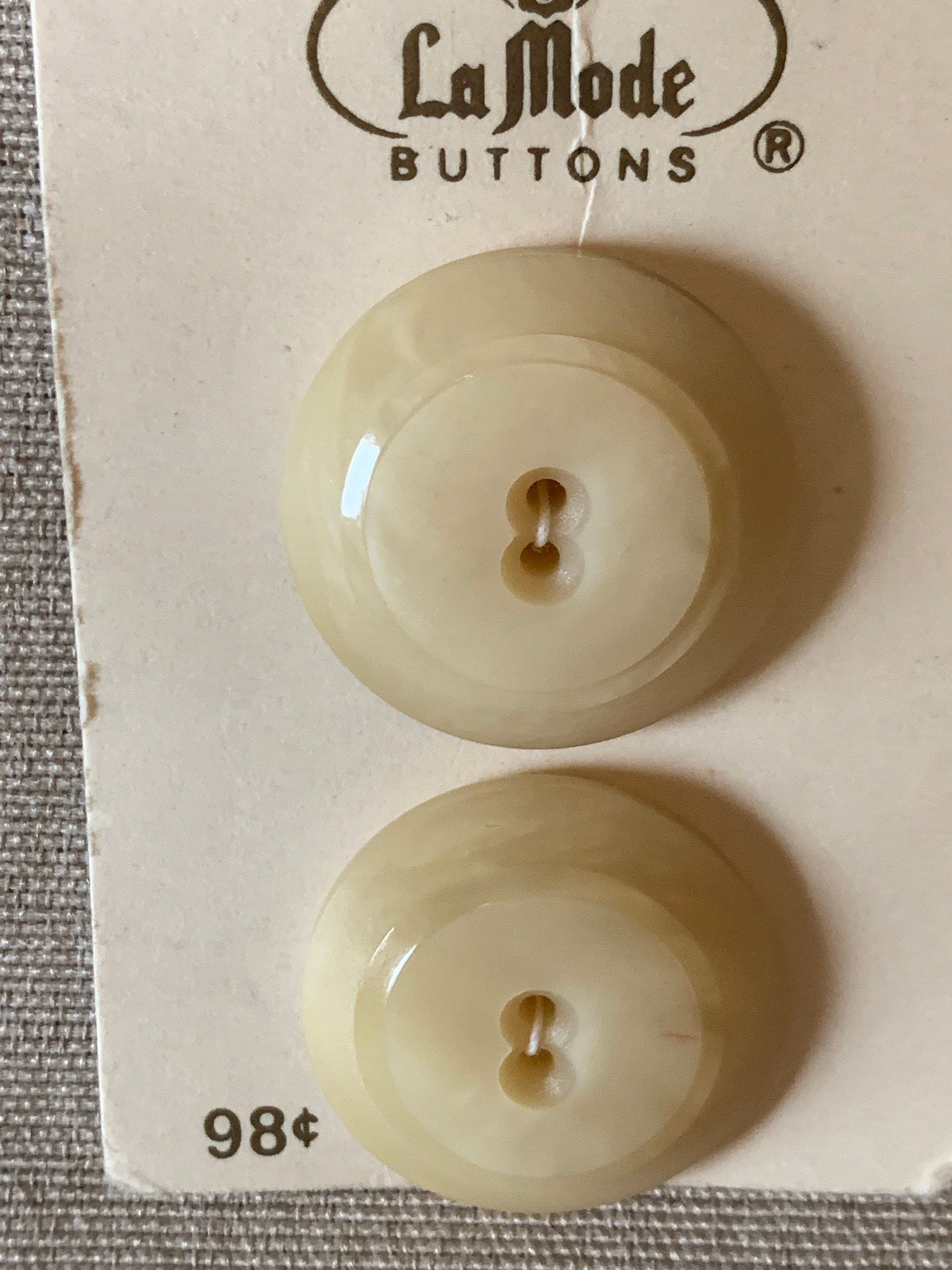 Vintage Buttons Large Lamode Ivory - Etsy