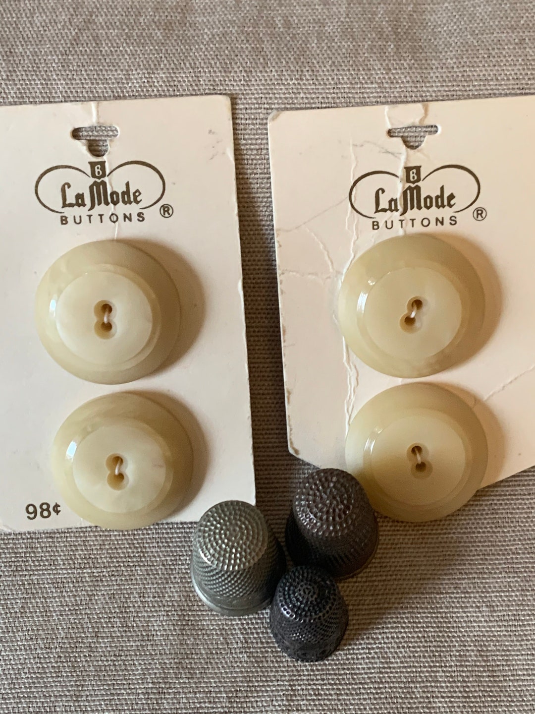 Vintage Buttons Large Lamode Ivory - Etsy