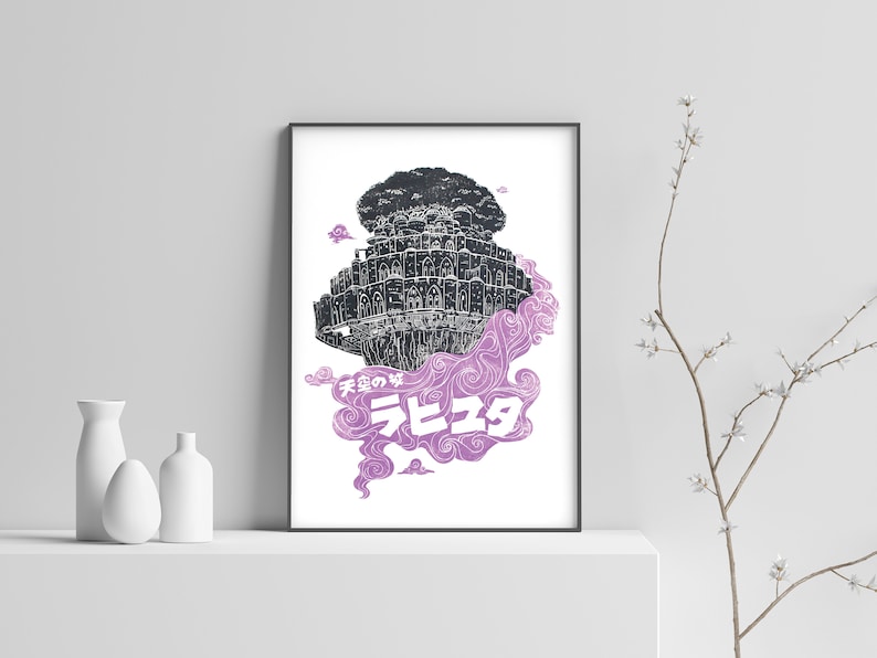 Japanese Inspired Lino Print Poster Wall Art - Etsy