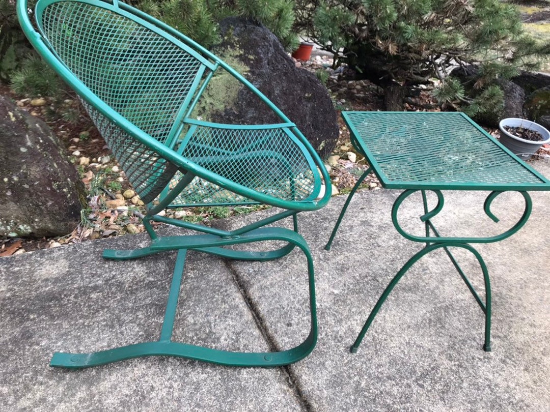 Mid Century Modern Wrough Iron Patio Salterini Chairs Etsy