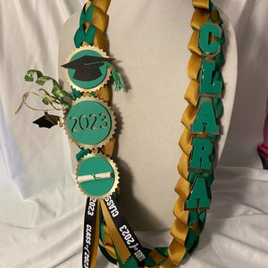 Customizable Ribbon Graduation Lei. 2 Colors With Graduation Year and ...