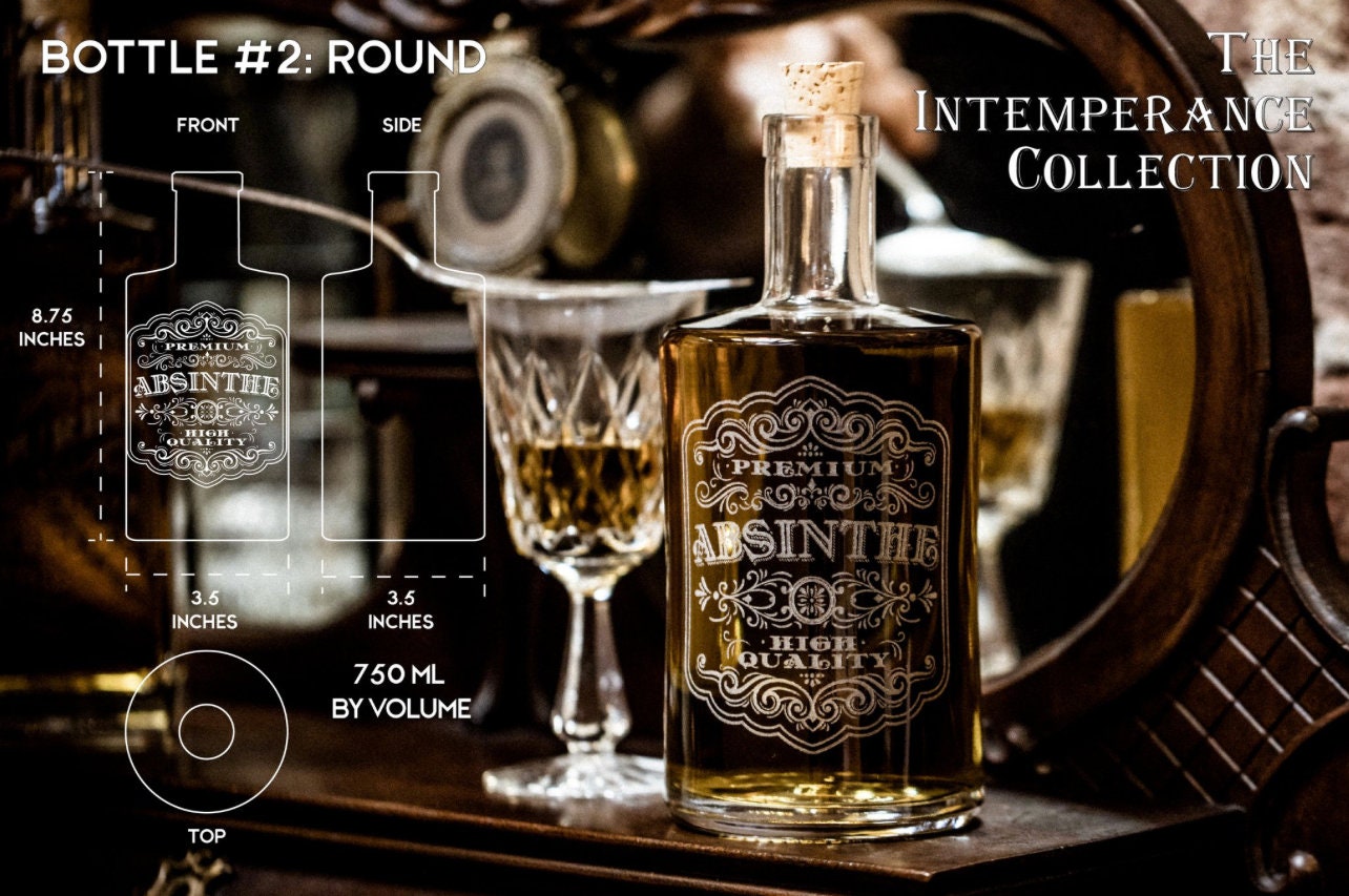 Etched Glass Decanter Set of 3 Inspired by Victorian Ers | Etsy