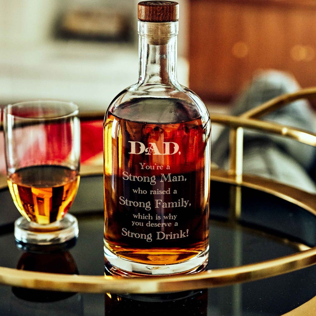 A Strong Drink for Dad-personalized Etched Spirit Decanter-home Bar/bar ...
