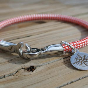 Brummel Hook Bracelet / Nautical Rope Bracelet / Compass Rose Charm ...
