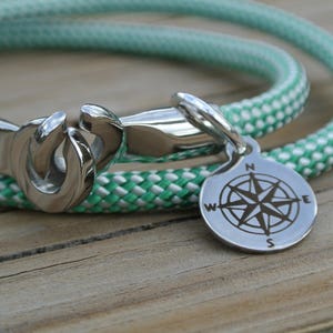 Brummel Hook Bracelet / Nautical Rope Bracelet / Compass Rose Charm ...