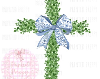 Watercolor Cross PNG // Preppy Clip Art// Grandmillennial // Preppy ...