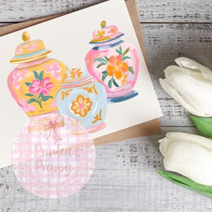 Ginger Jar PNG With Colorful Floral Patterns – Grandmillennial, Nancy ...